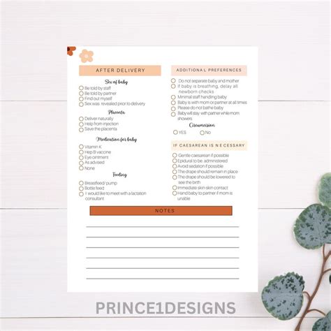 Birth Plan Editablehome Birth Mamadigital Birth Affirmations