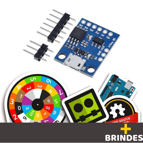 Placa Desenvolvimento Digispark Micro Attiny85 Azul Attiny Arduino