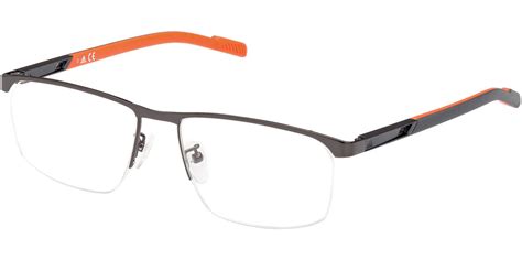 Adidas Shiny Gunmetal Semi Rimless Rectangle Eyeglass Frames Eyedictive