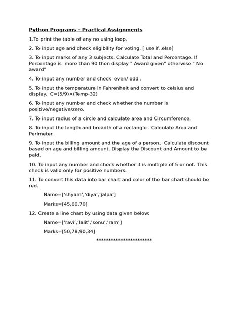 Python Practical Assignments Guide Pdf
