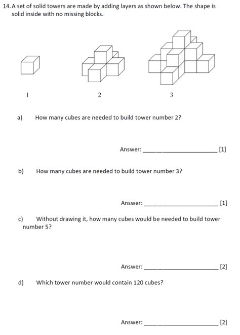11 Plus 11 Maths Patterns And Sequences Past Paper Questions Page 4 Of 7 Pi Academy