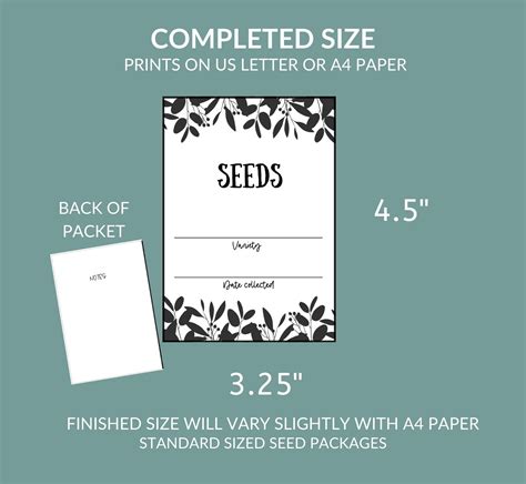 Printable Seed Envelopes Diy Seed Packets Herb Flower Veggie Pdf Etsy