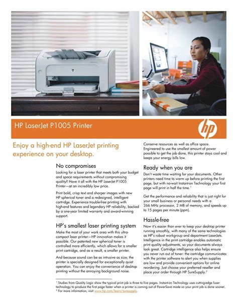 Hp Laserjet P1005 Printer The Printer Works