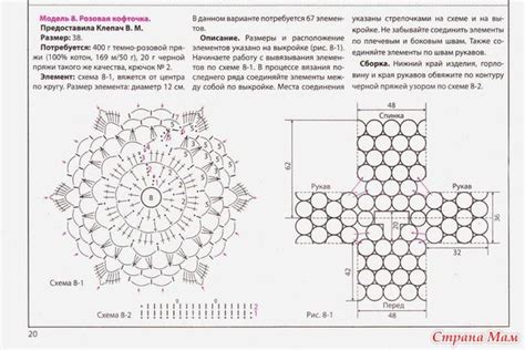Розовая кофточка из мотивов Все в ажуре вязание крючком Страна Мам