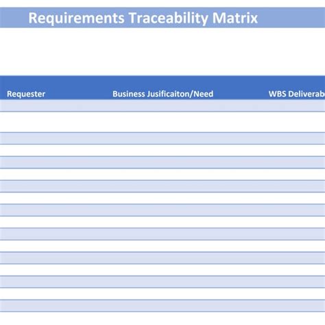 Requirements Traceability Matrix Template Etsy