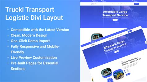Trucki Transport Logistic Divi Layout Divi Layouts
