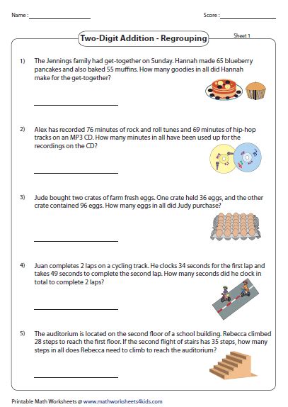Digit Addition Word Problems Worksheets WorksheetsCity