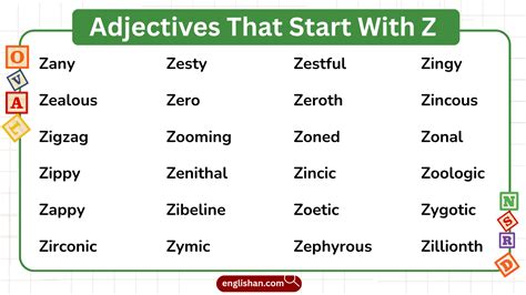Adjectives That Start With Z Comprehensive List And Meanings