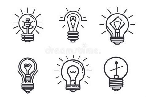 Set Of Logos With Modern Technology Bulb Icon Logo Design With Black