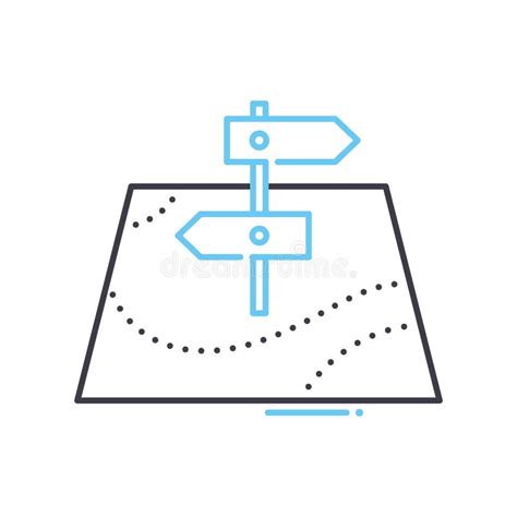 Road Map Vector Line Icons Set Route Map Path Trace Guide Trajectory Journey Illustration
