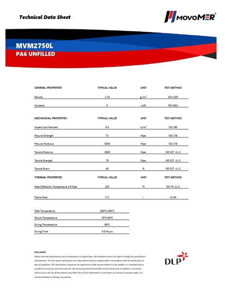 Tds Pa6 Mvm2750l Pdf Pascal Unit Chemistry