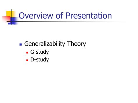 Ppt Generalizability Theory Powerpoint Presentation Free Download