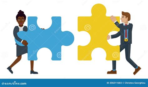 Fitting Jigsaw Puzzle Pieces Together Concept Stock Vector Illustration Of Together American