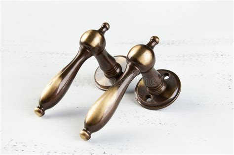 Vintage Brass Door Handle Stock Image Image Of Wooden 118645111