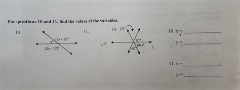 Solved For Questions And Find The Values Of The Chegg Com