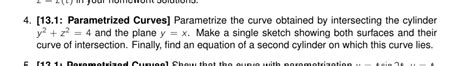 Solved [13 1 Parametrized Curves] ﻿parametrize The Curve
