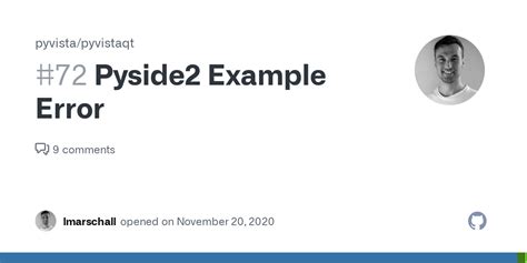 Pyside2 Example Error · Issue 72 · Pyvistapyvistaqt · Github