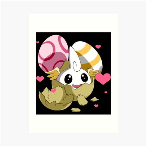 Lovely Chibi Puttimon Mini Angel Digimon Classic Art Print By Greathousegary Redbubble