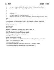 Itm 207 Lec Note Docx Itm 207 2019 09 10 Mid Term Chapter 2 3 4 60 Multiple Choice With Some