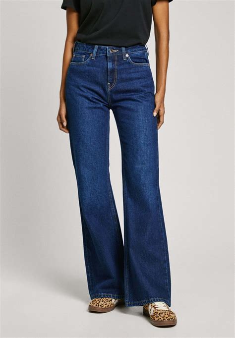 Pepe Jeans Wide Leg Hw Jean Flare Dark Rigidbleu Marine Zalandofr