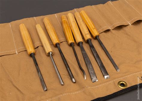 Fine Set Of 7 Two Cherries Germany Carving Chisels Gouges 116849