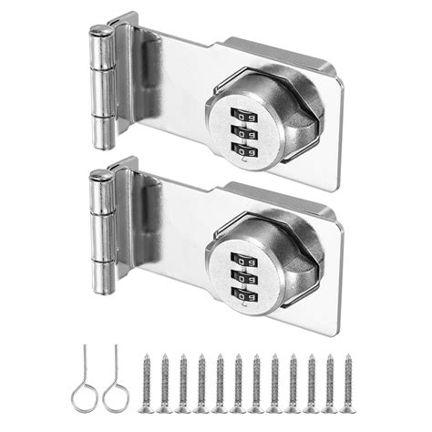 Uxcell Cabinet Password Hasp Lock 3 Digit 180 Degree Barn Door Lock