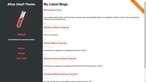 Github Nrdybhu1atlas Jekyll Theme A Jekyll Theme For Personal Website