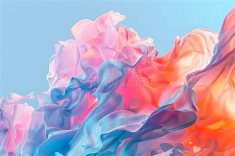 Abstract Colorful Fabric Swirls A Dreamlike Pastel Texture Dance Fluid Forms Intertwining In A