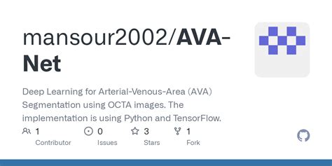 Github Mansour2002ava Net Deep Learning For Arterial Venous Area