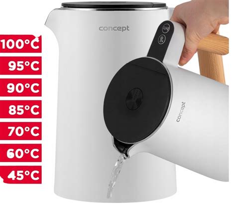 Czajnik Elektryczny Z Regulacja Temperatury 2200w Stalowy Drewno 15l
