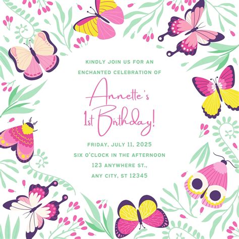 Butterfly Invitations Printable
