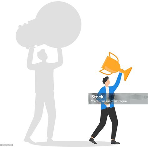 트로피와 전구를 들고 있는 그림자를 가진 사업가 사업가와 창의적인 아이디어는 성공합니다 개념에 대한 스톡 벡터 아트 및 기타 이미지 개념 개념과 주제 경영자 Istock