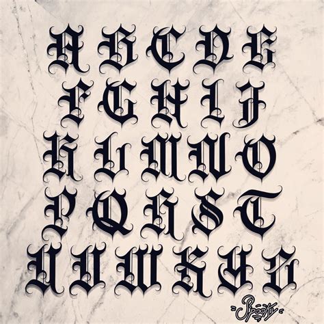 Gothic Alphabet By Spookyletters On Instagram In 2023 Tattoo