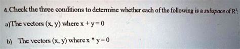 solved check the three conditions to determine whether each of the