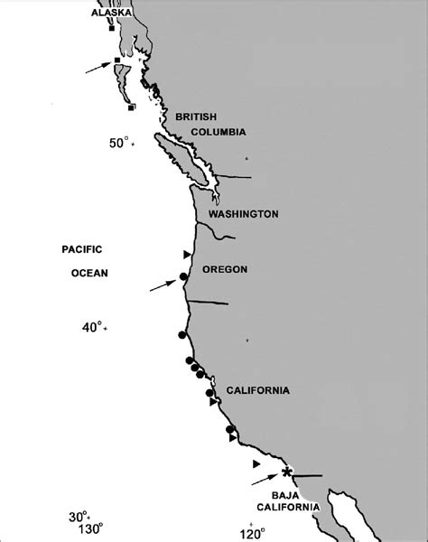 Pacific Coast Map Outline
