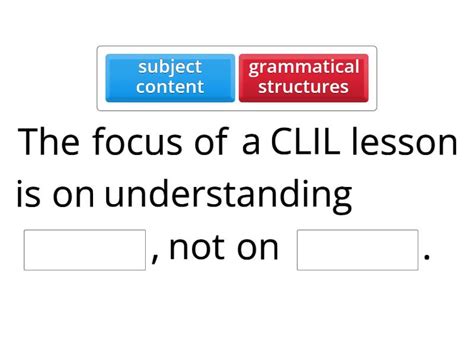 Tkt Clil Unit 2 Language Across The Curriculum Complete The Sentence