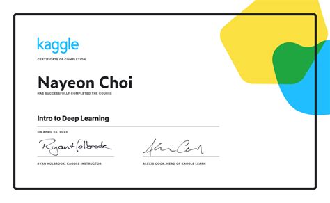 Lucy Choi Completed The Intro To Deep Learning Course On Kaggle