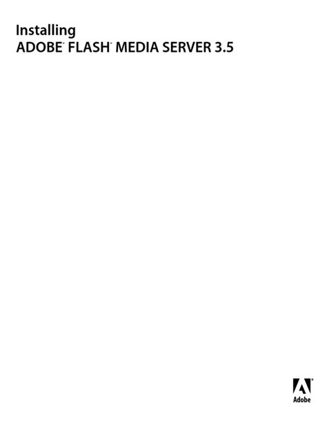 Flash Media Server 35 Install Pdf Web Server Internet And Web