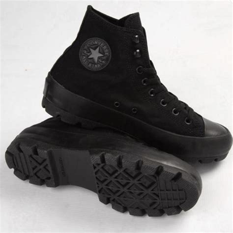 Black Converse Platform Fully Black Platform Depop