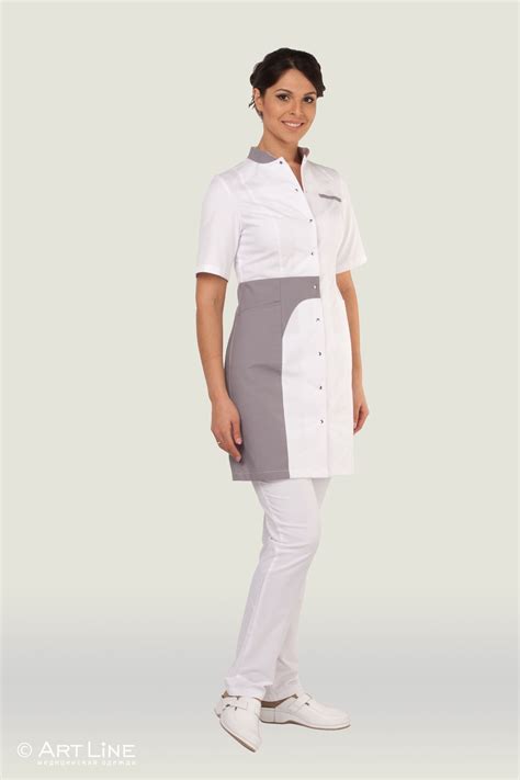 Med Uniforms - халат укороченный на кнопках артлайн, арт.3-438о (белый ...