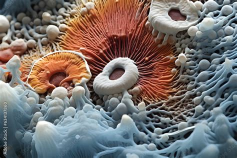 Electron Microscopy Of Funguspseodo Colorelectron Microscopy Stock Illustration Adobe Stock