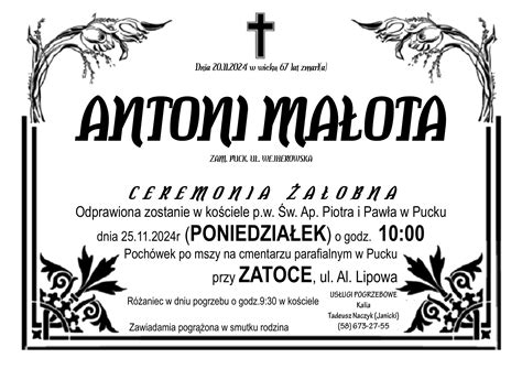 Puck Zmarł śp Antoni Małota Portal I Telewizja Kaszuby24