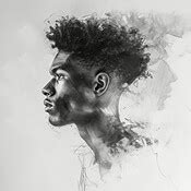 Portrait Sketch And Drawing Of A Black Man For Artist Inspiration