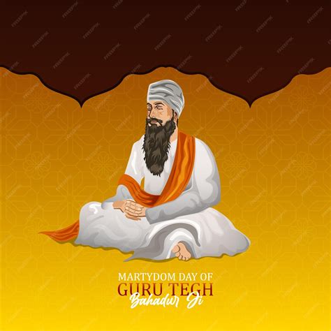 Premium Vector Illustration Of Guru Tegh Bahadur On His Martyrdom Day