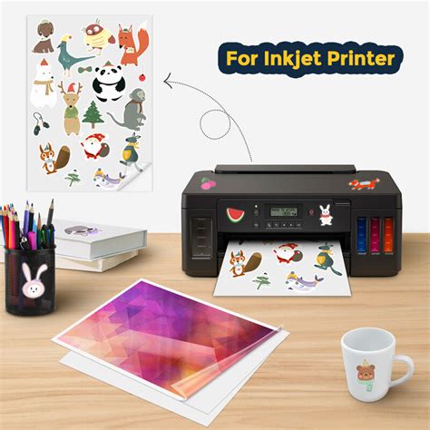 투명 인쇄용 비닐 스티커 용지 10 매 216279mm 프린터 용지 잉크젯 프린터 용 Diy 방수 복사 용지 종이