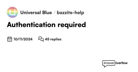 Authentication Required Universal Blue