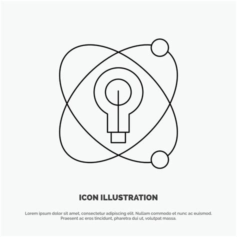 Atom Education Nuclear Bulb Vector Line Icon 19124326 Vector Art At Vecteezy