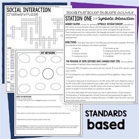 Social Structure Social Interaction Worksheets For High School Sociology