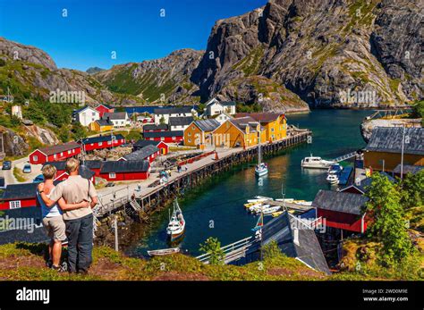 The Small Fishing Village Nusfjord In The Lofoten Islands Norway Stock