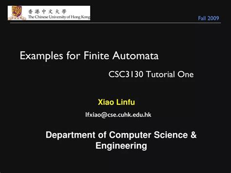 Ppt Examples For Finite Automata Powerpoint Presentation Free